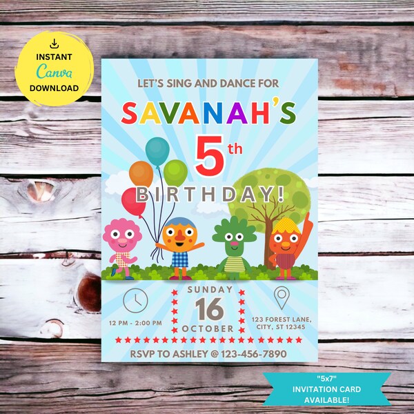 Super Simple Songs Birthday Invitation - Etsy