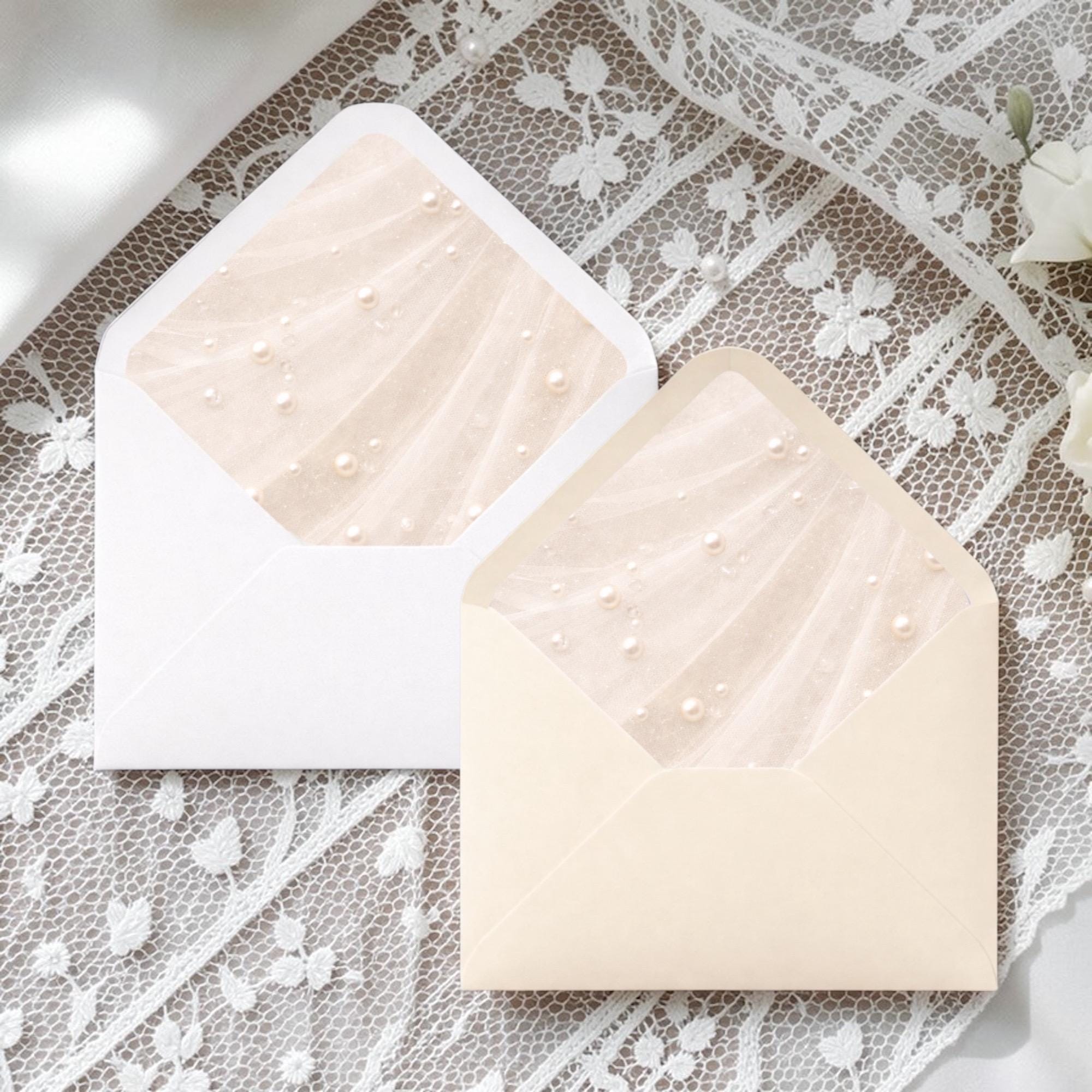 Pearl Veil Wedding Envelope Liner for A7 Envelopes | Bridal Pearl ...