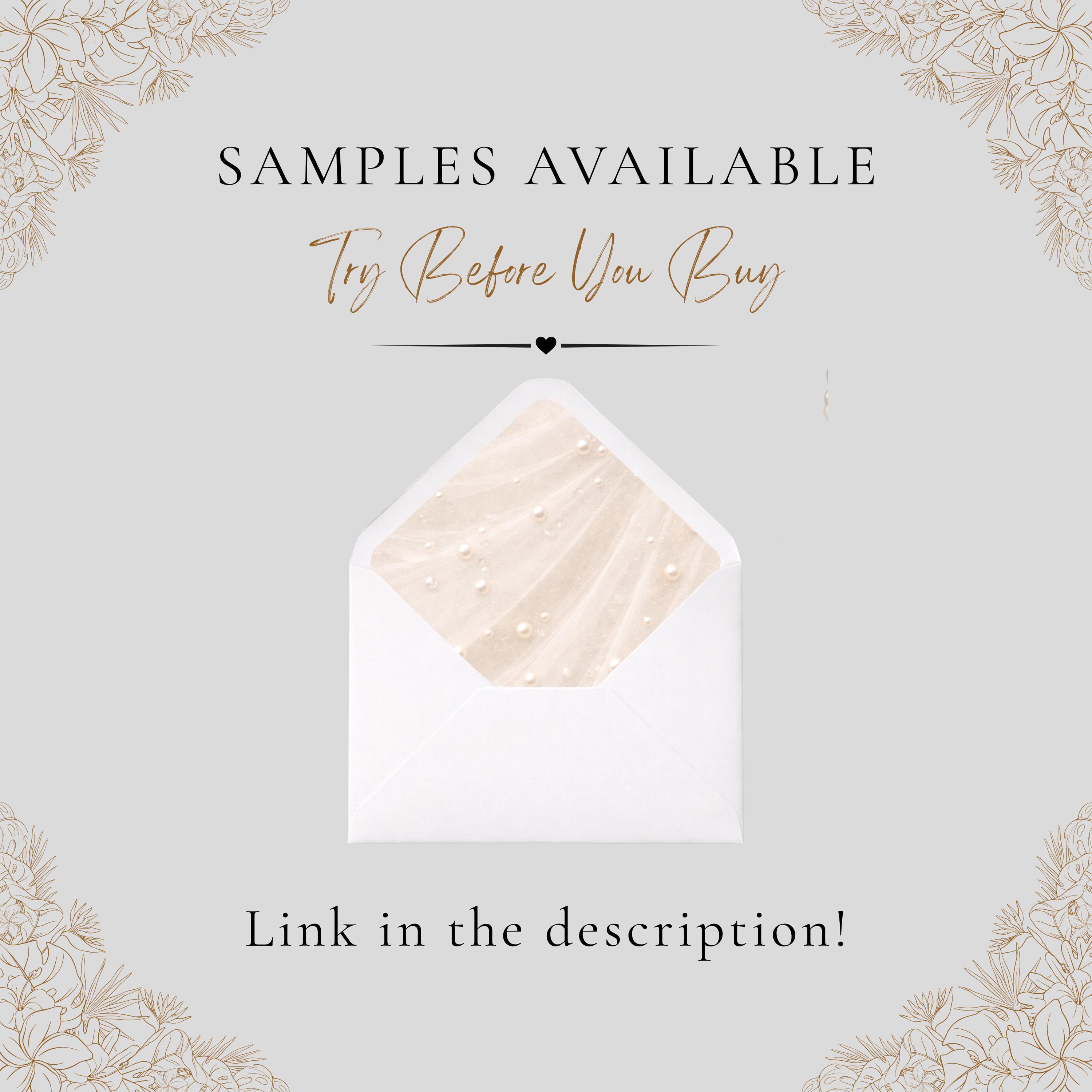 Pearl Veil Wedding Envelope Liner for A7 Envelopes | Bridal Pearl ...