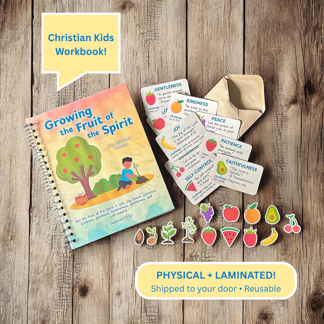 Christian Kids Activity Book | Fruit of the Spirit Workbook for Kids ...