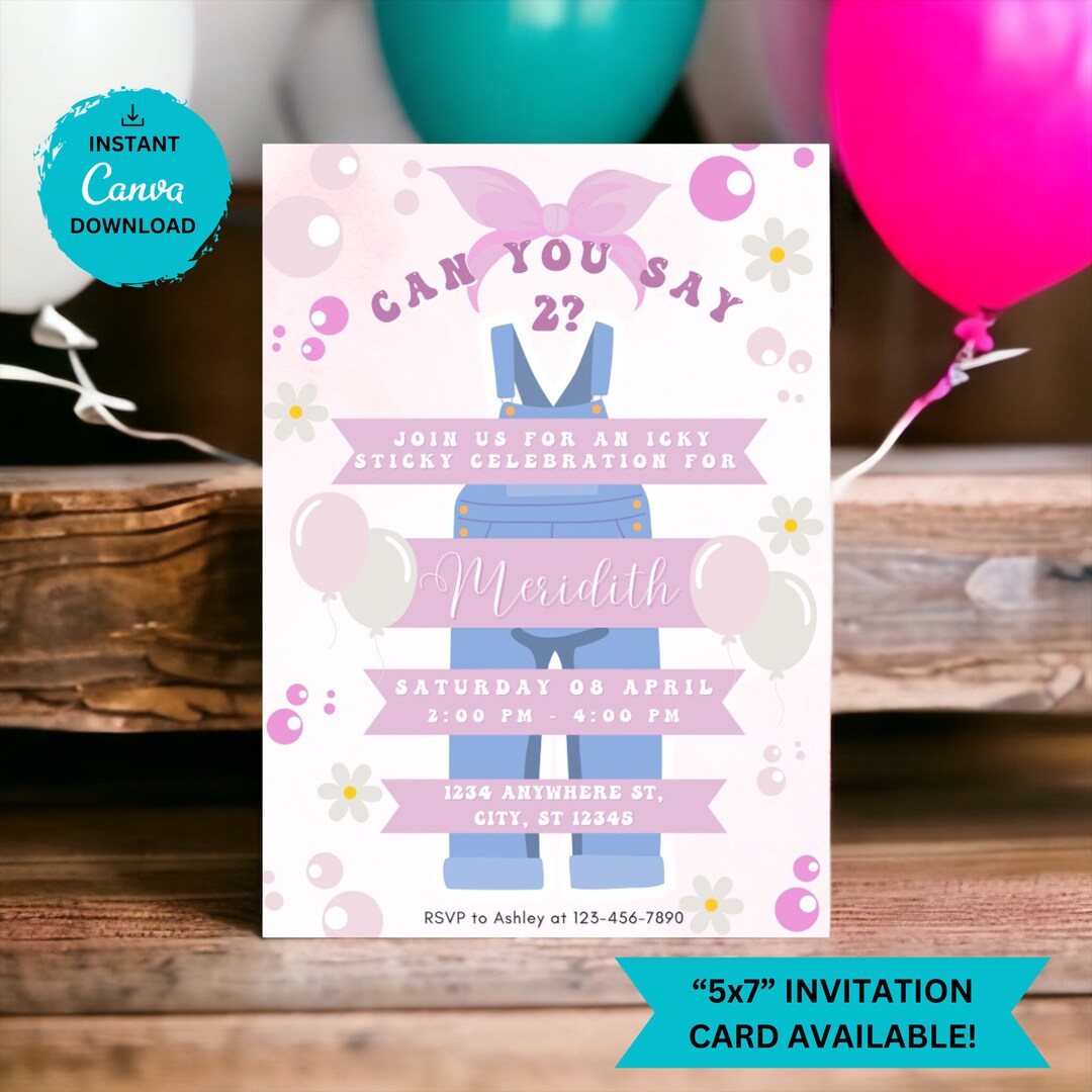 Editable Ms Rachel Birthday Invitation Ms Rachel Party Ms Rachel ...