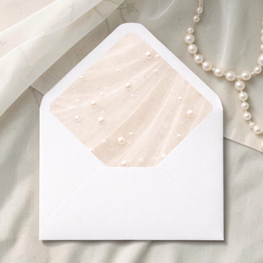 Pearl Veil Wedding Envelope Liner for A7 Envelopes | Bridal Pearl ...
