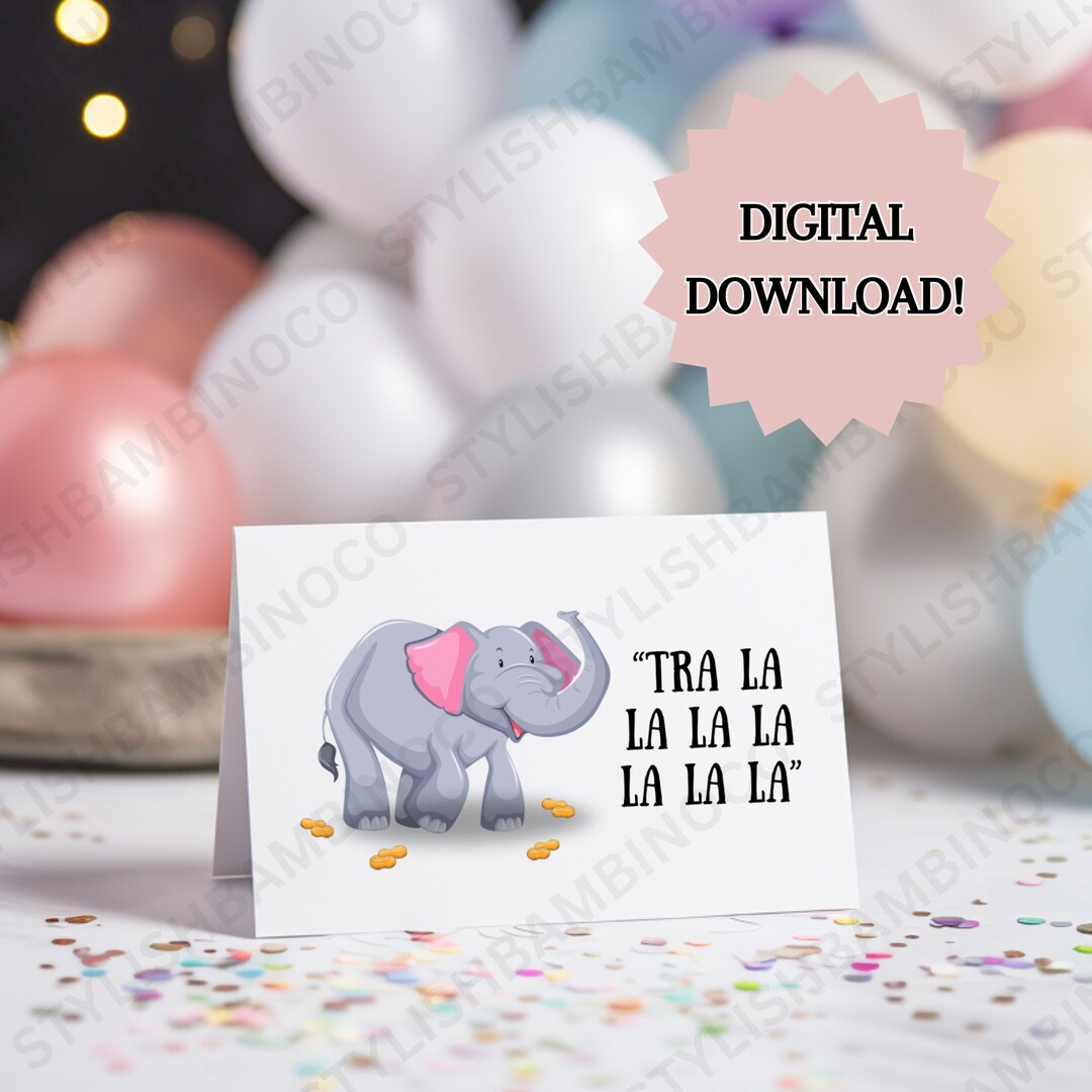 Tra La Elephant Ms. Rachel Food Label Card Ms. Rachel Food Tent Card Ms ...