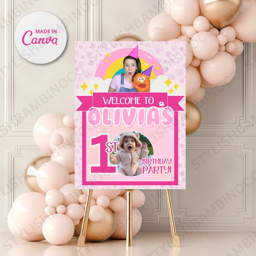 Editable Ms. Rachel Birthday Welcome Sign | Ms. Rachel Party ...