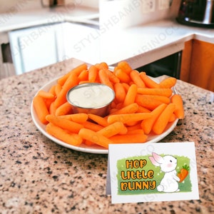 Hop Little Bunny Ms. Rachel Food Label Card Ms. Rachel Food Tent Card ...