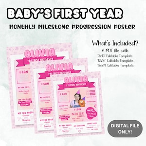 Ms. Rachel First Birthday Milestone Poster | Ms. Rachel Editable ...
