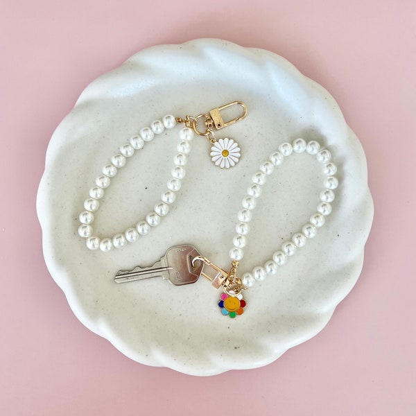 Pearl Keychain - Etsy