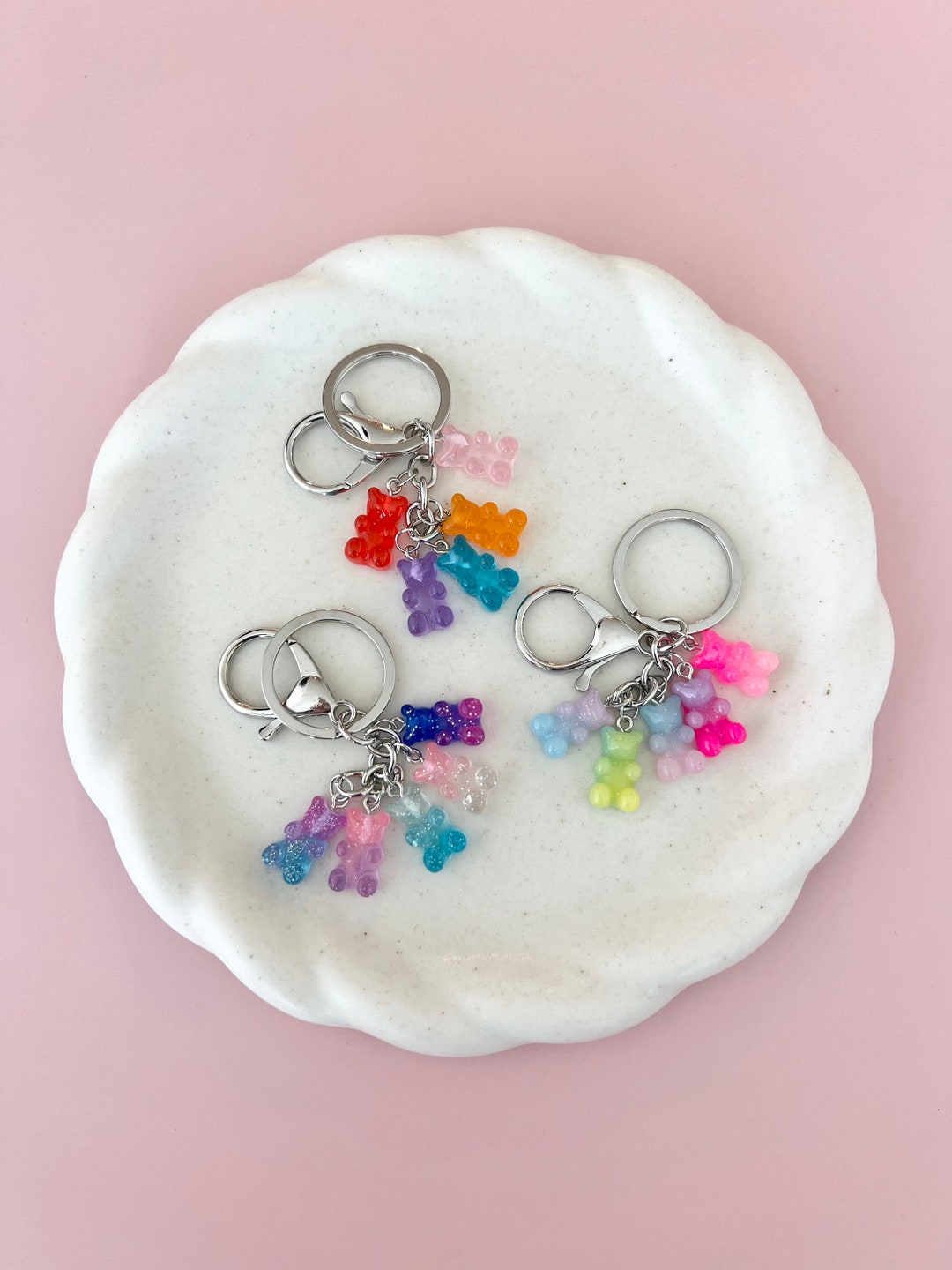 5 Gummy Bear Family Keychain | Gummy Bear | Colorful Bear | Party Favor ...