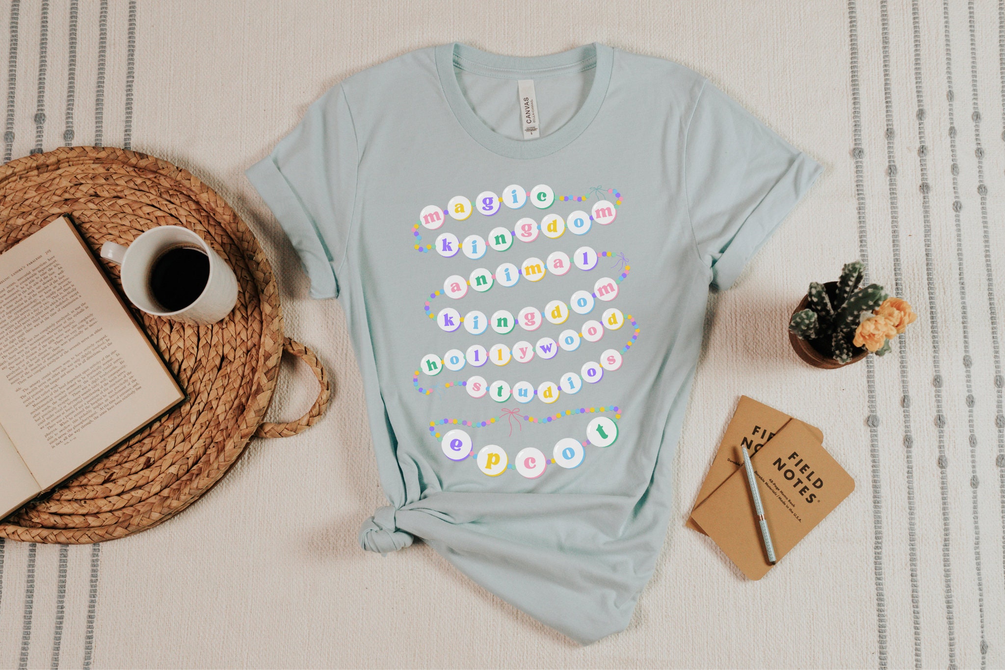 Walt Disney World Parks Pastel Friendship Bracelet Tee - Etsy