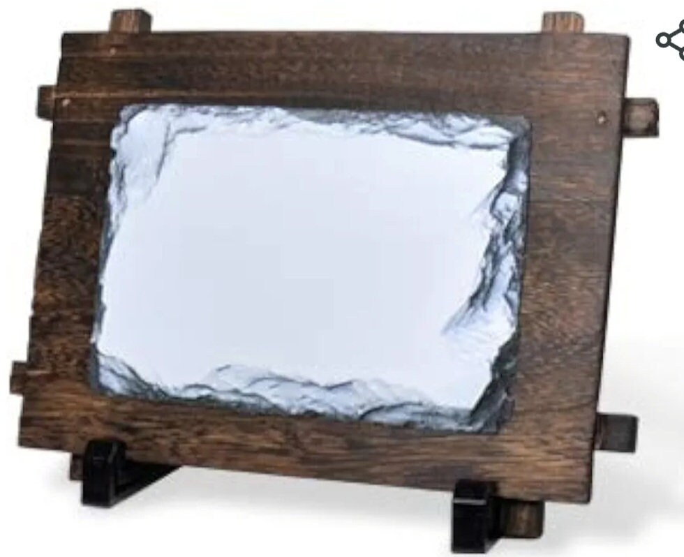 Slate Picture W/ Wood Frame - Etsy
