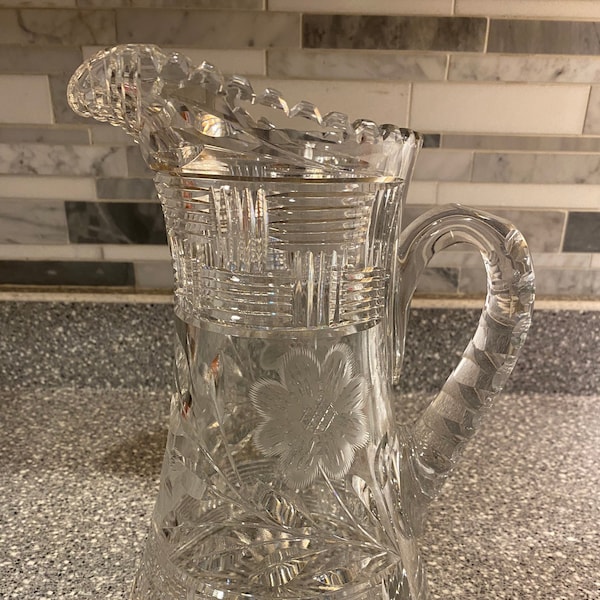 Bohemian Crystal Pitcher - Etsy