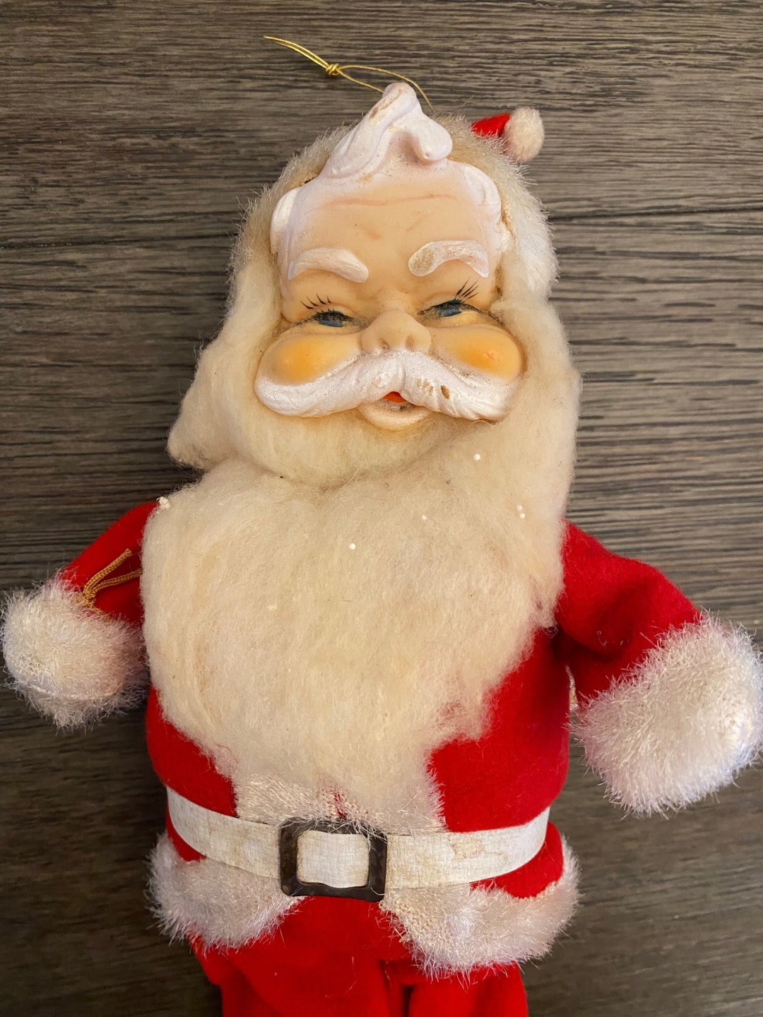 Vintage MCM Santa Claus Doll, Vintage Santa Figurine, Vintage Rubber ...