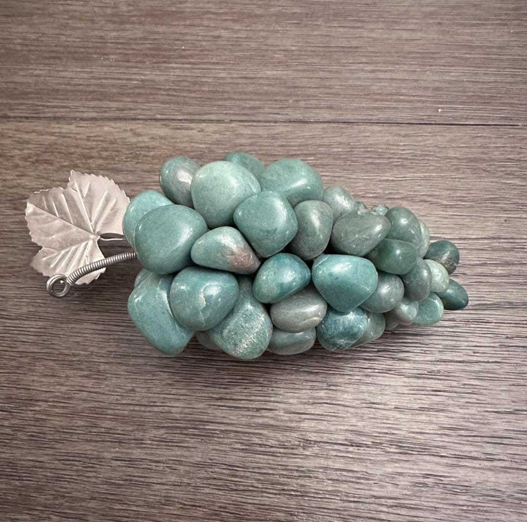 Vintage Chinese Jade Carved Grape Cluster, MCM Fruit Sculpture, Vintage ...