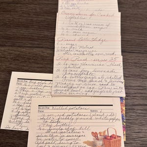 Vintage Recipe Cards, Vintage Hand Written Recipe Cards, Recipe ...