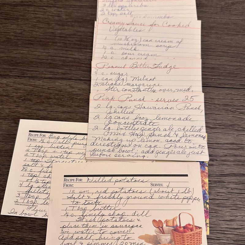 Old Recipe Cards - Etsy