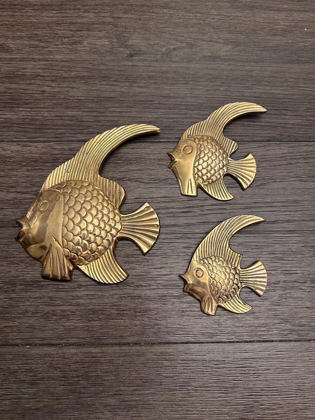 Vintage Brass Angelfish, Brass Fish Wall Plaques, Tropical Fish Decor ...