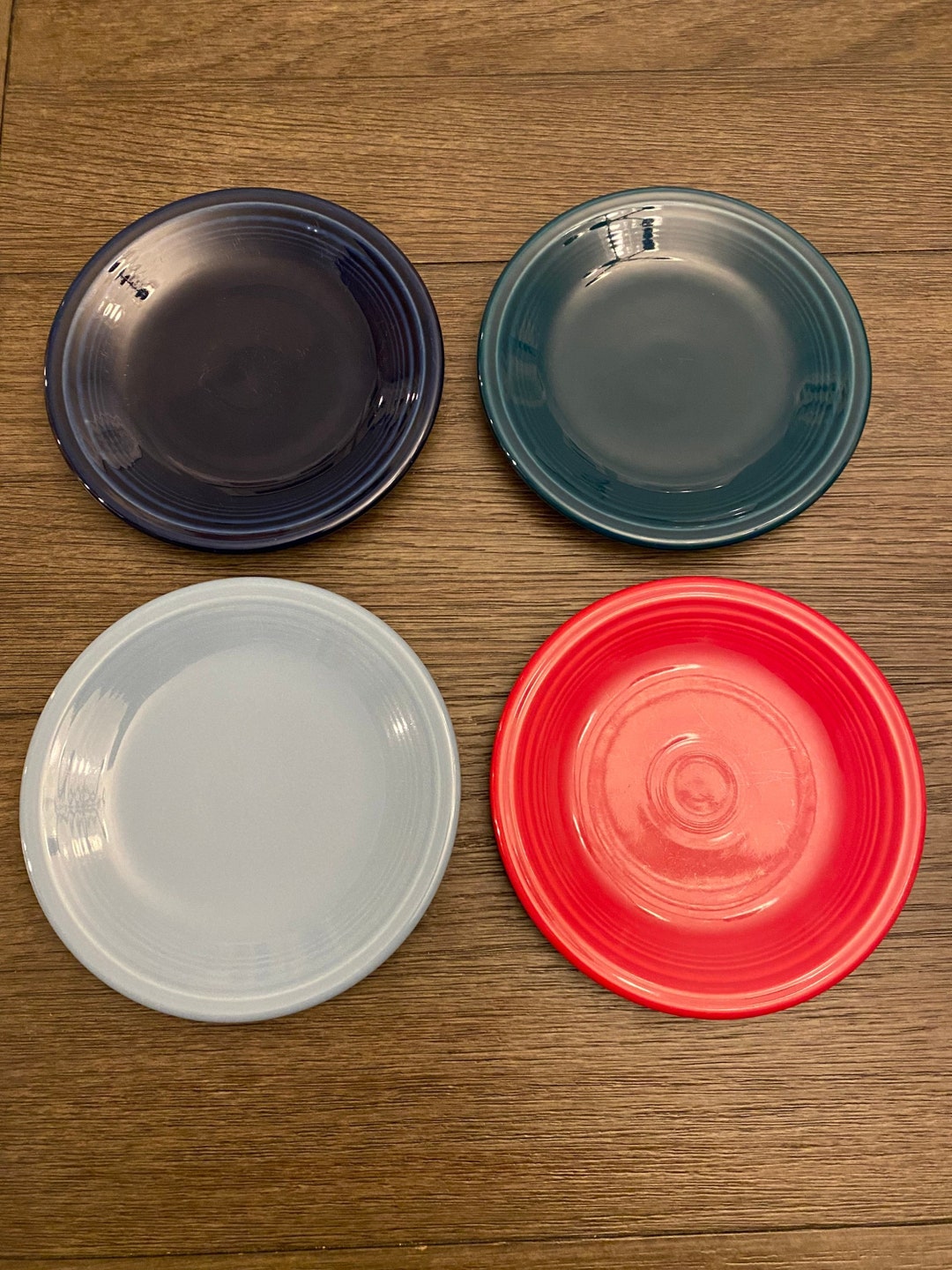 Vintage Fiesta Salad Plates, Fiestaware Salad Plates, Mixed Colored ...