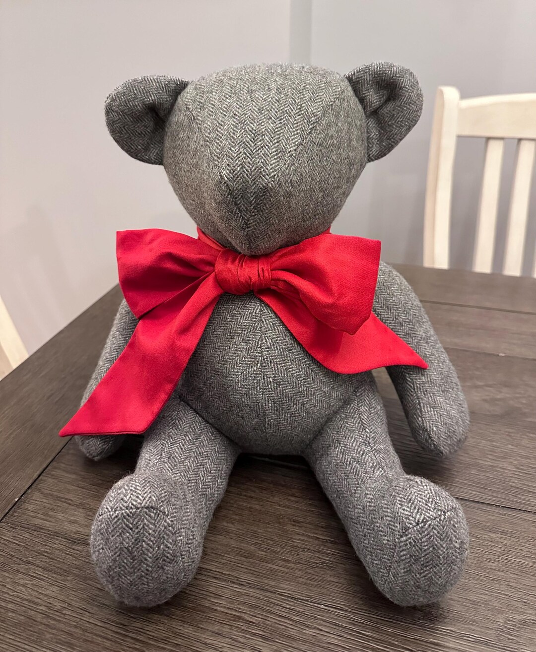 Quilted Pendleton Wool Bear, Gray Pendleton Wool Bear, Handmade Wool ...