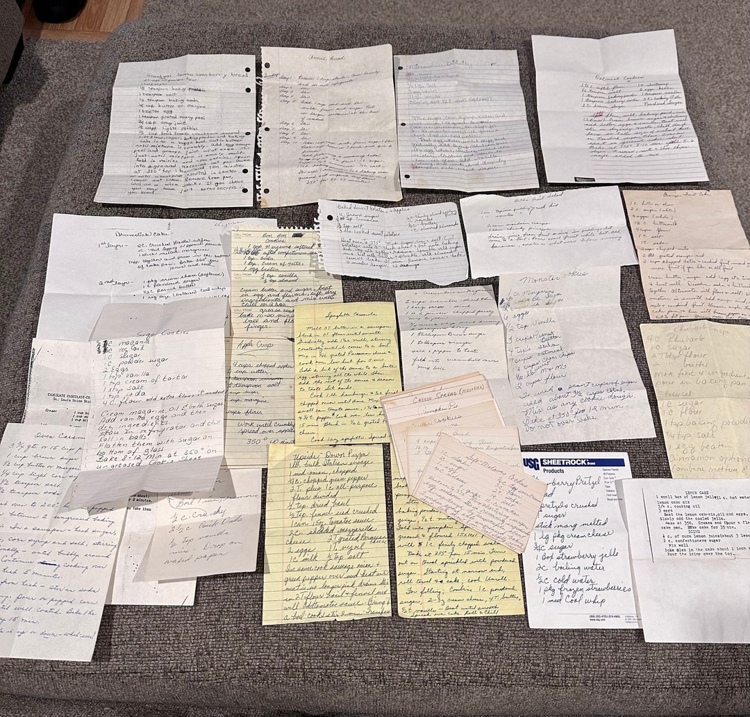 Vintage Recipe Cards, Vintage Hand Written Recipe Cards, Recipe ...