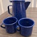 Blue Speckled Enamelware Tea Kettle With Cups: Camping Dish Set - Etsy