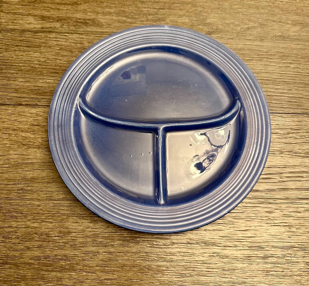 Vintage Fiesta Cobalt Divided Plate, Original Fiesta Compartment ...