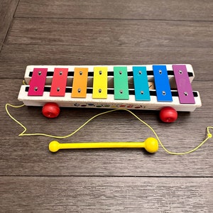 Vintage Fisher Price Xylophone: Pull A Tune Wooden Musical Toy - Etsy