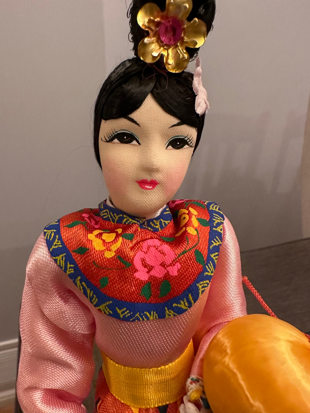 Vintage Ethnic Doll, Cloth Silk Doll Figurine, Vintage Decorative Doll ...