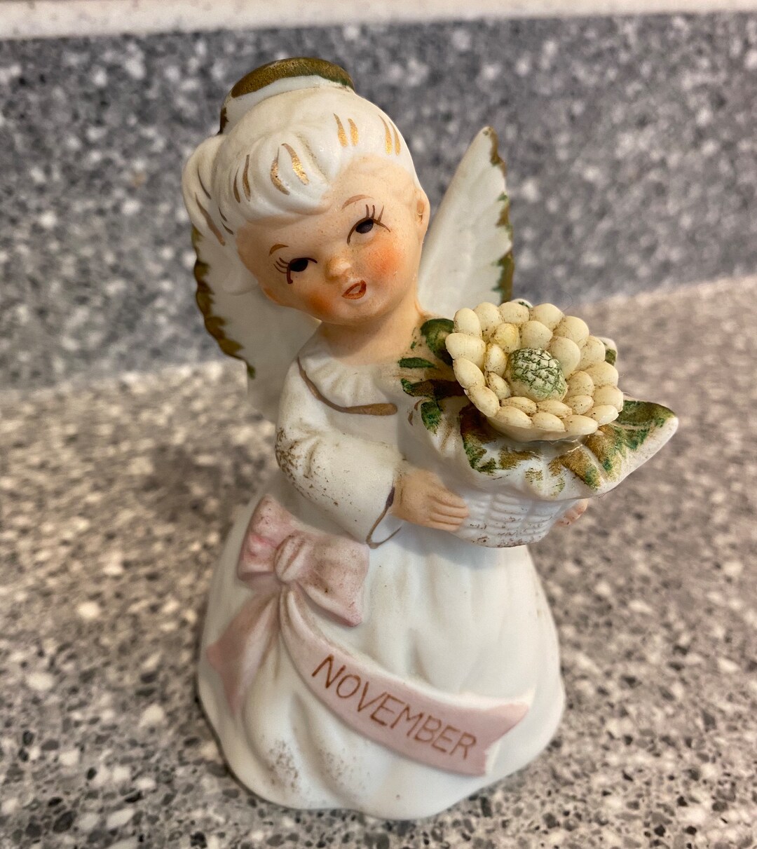 Vintage November Angel Figurine, November Angel, Vintage Birthday Angel ...