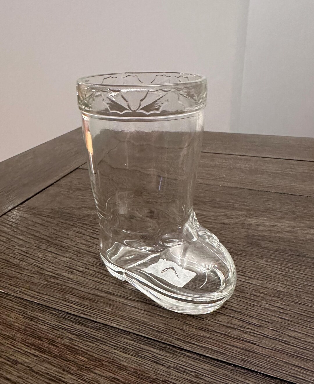 Vintage Clear Glass Santa Boot, Studio Nova Pressed Glass Santa Boot ...