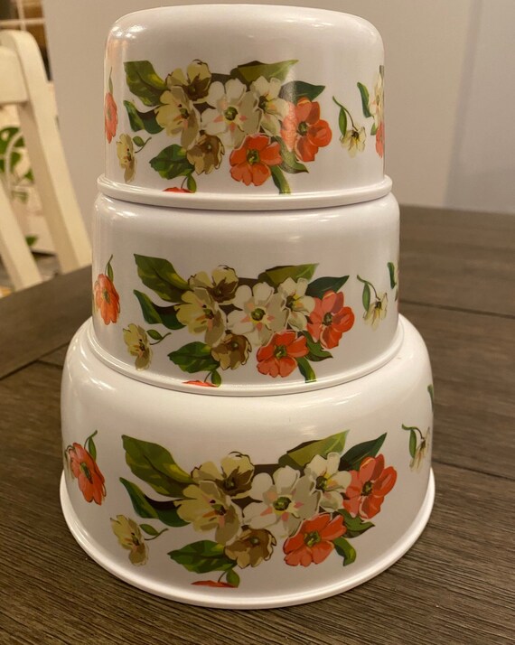 3 Vintage floral Melamine Bowls ~ Kitchen & Dining Home & Living etna ...