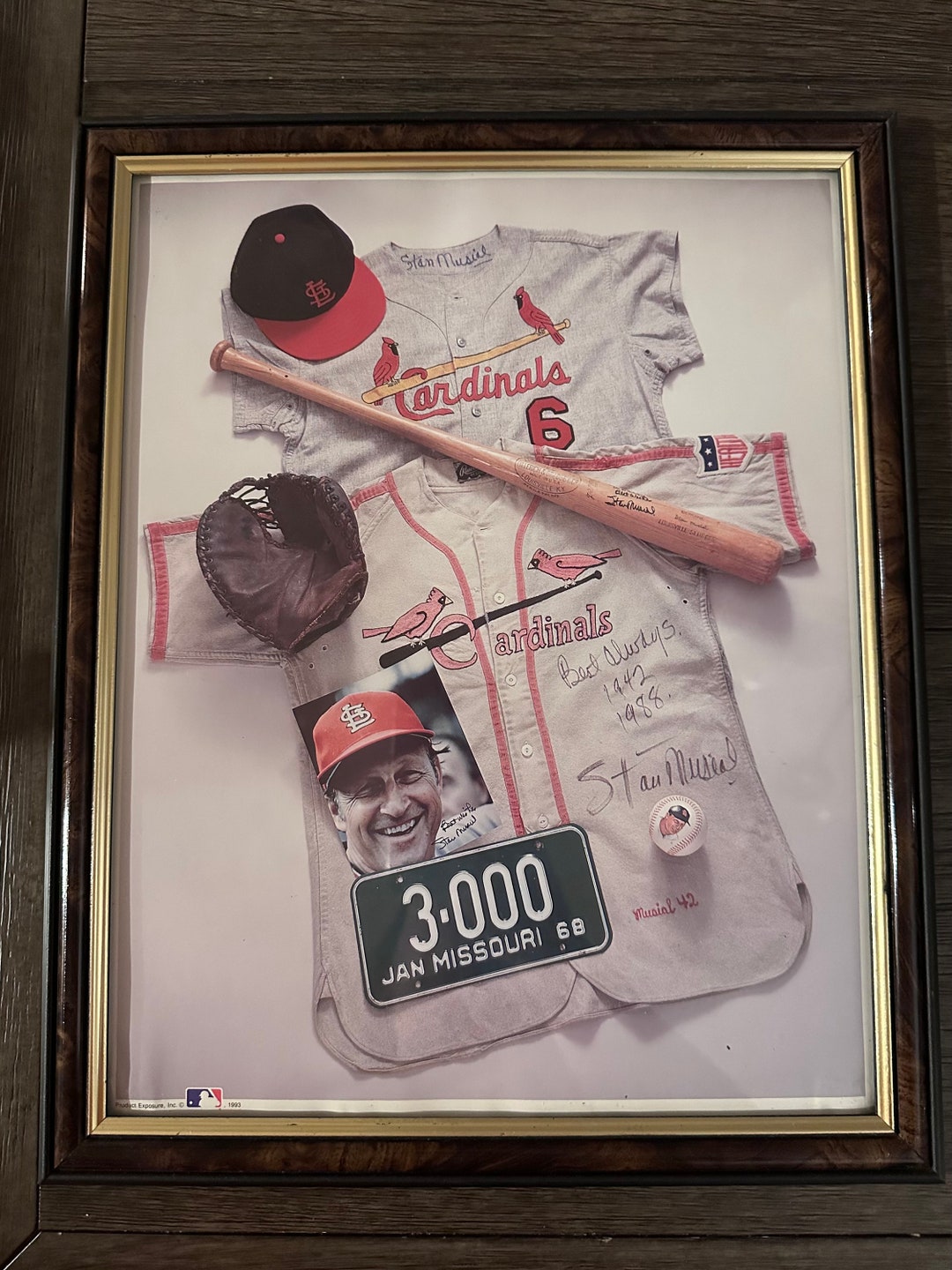 Vintage St Louis Cardinals Stan Musial Framed Print, Cardinals Fan ...