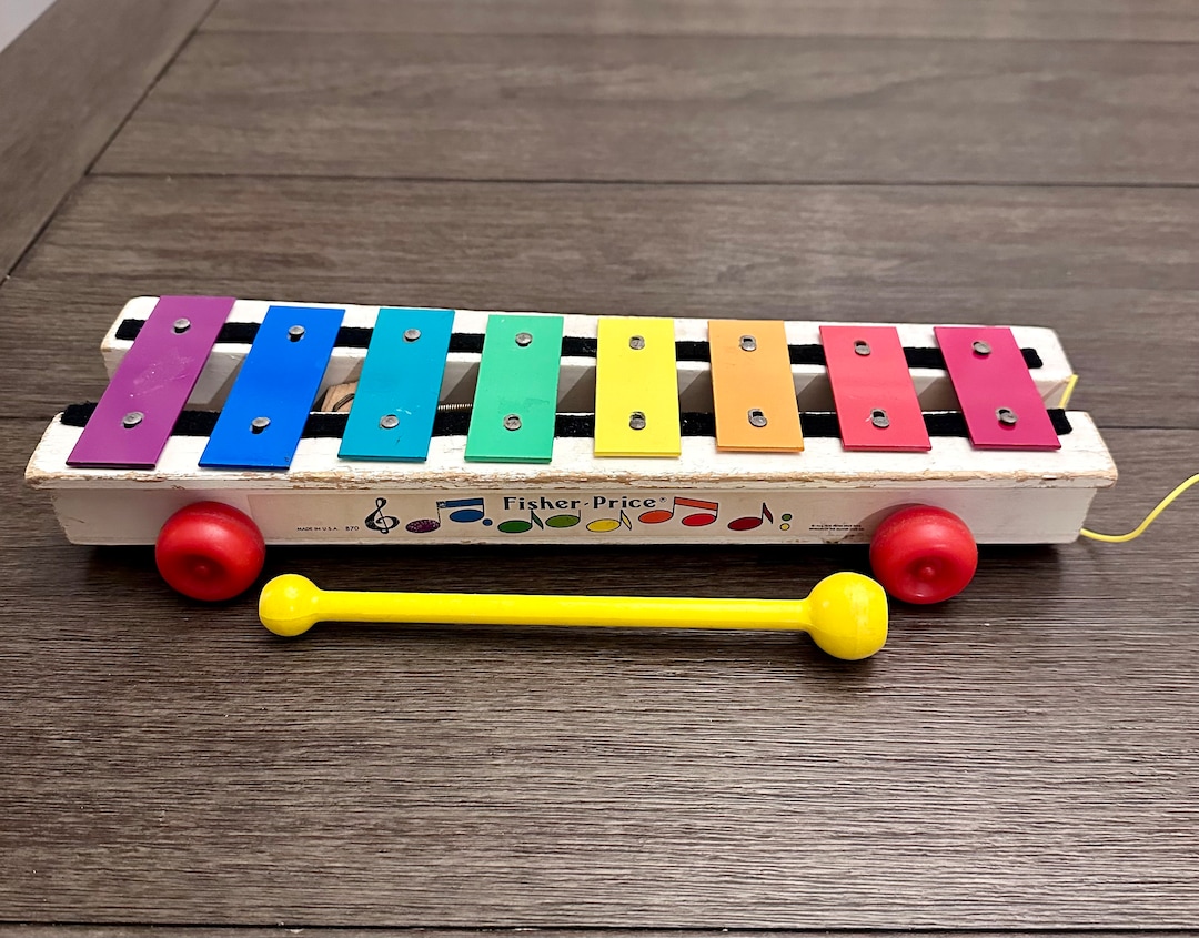 Vintage Fisher Price Xylophone: Pull A Tune Wooden Musical Toy - Etsy