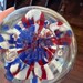 Hand Blown Art Glass Floral Paperweight: Blue & Red, WWHS 1951 - Etsy