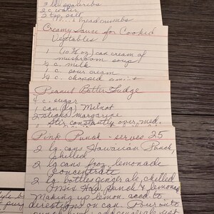 Vintage Recipe Cards, Vintage Hand Written Recipe Cards, Recipe ...