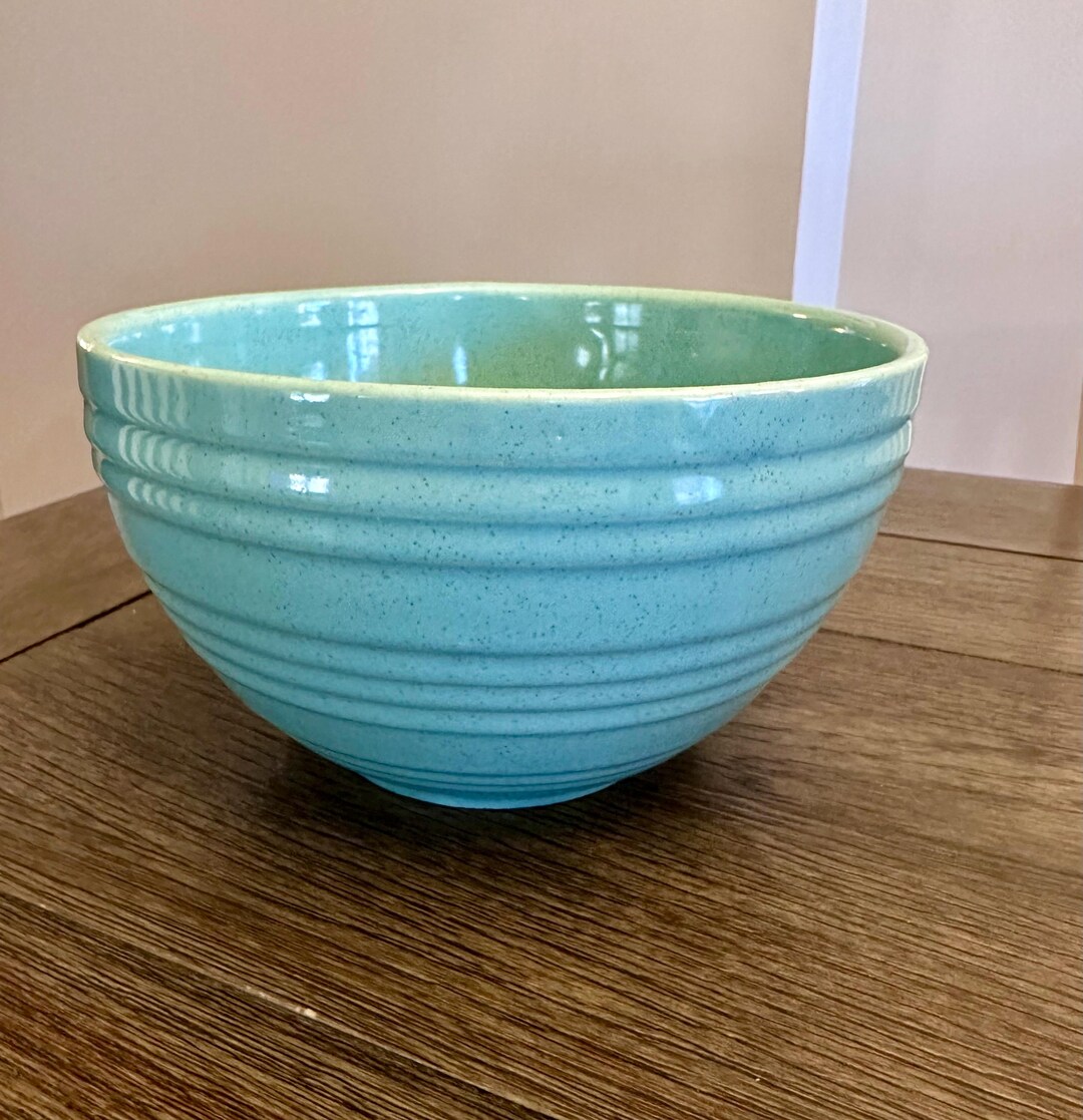 Mccoy Beehive Speckled Robins Egg Blue Mixing Bowl, Vintage Mccoy Bowl ...