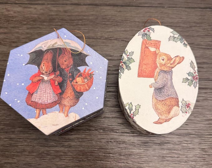 Vintage Beatrix Potter Peter Rabbit Trinket Box, Peter Rabbit Ornament ...