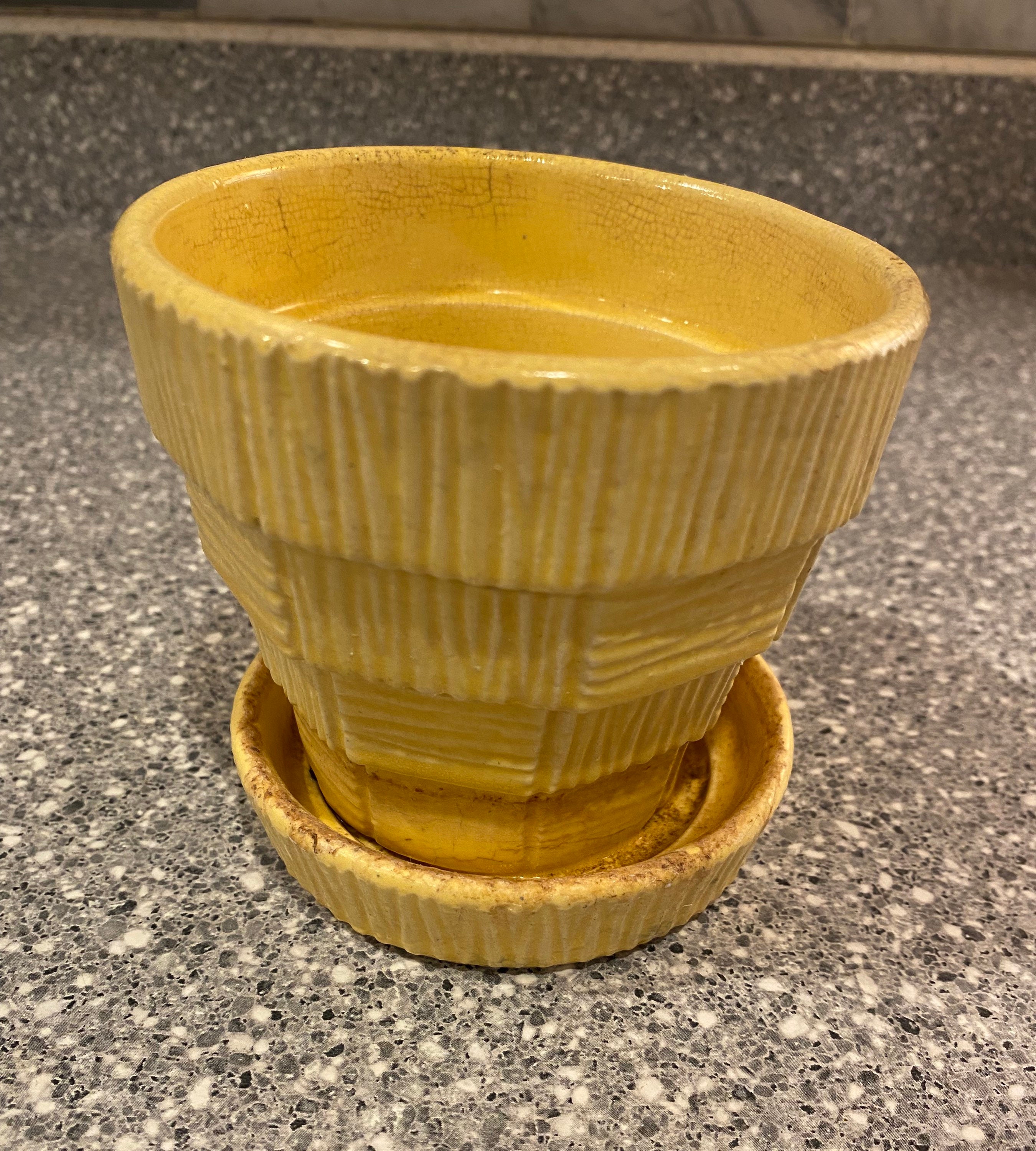 Mccoy Yellow Basket Weave Planter Yellow Mccoy Planter - Etsy