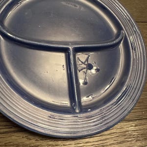 Vintage Fiesta Cobalt Divided Plate, Original Fiesta Compartment ...