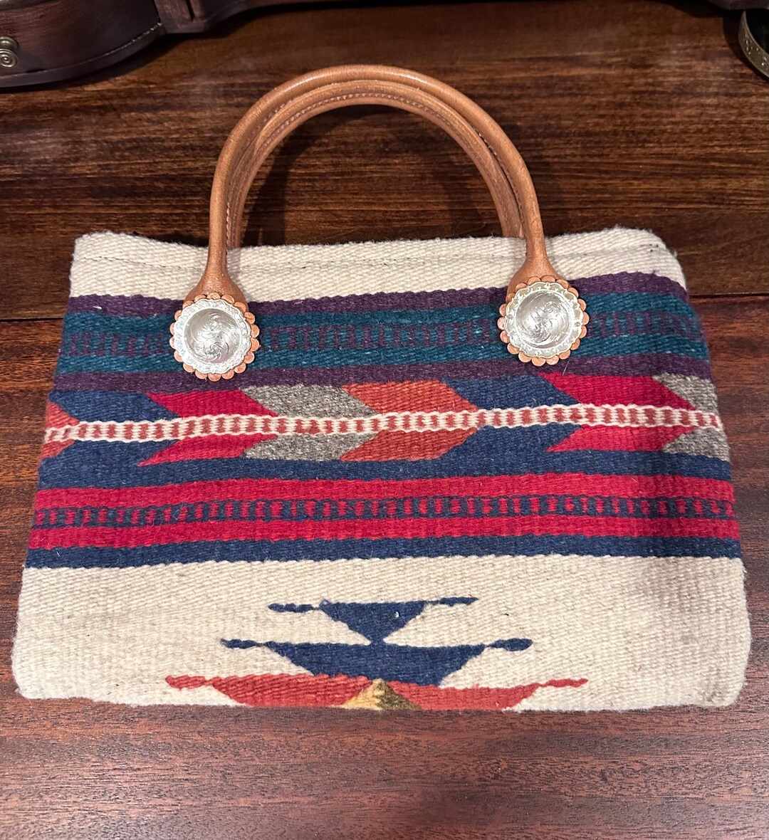 Vintage Western Style Wool Purse, T-bar Seven Southwest Wool Purse ...