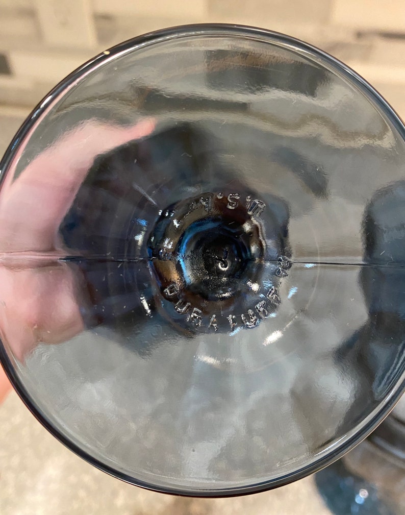 Vintage Dusty Blue Glass Goblets Dura Tuff Glass Tumblers - Etsy