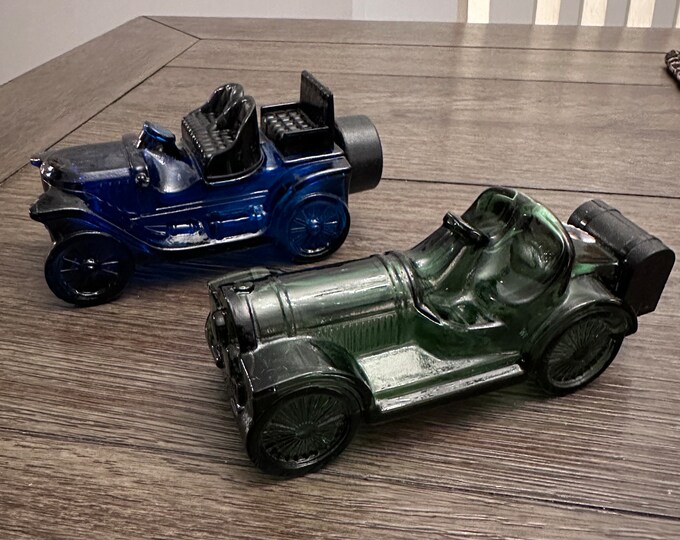 Vintage Avon Glass Car Cologne Bottles, Automobile Glass Bottles, Blue ...
