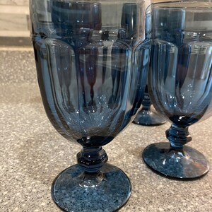 Vintage Dusty Blue Glass Goblets, Dura Tuff Glass Tumblers, Vintage ...