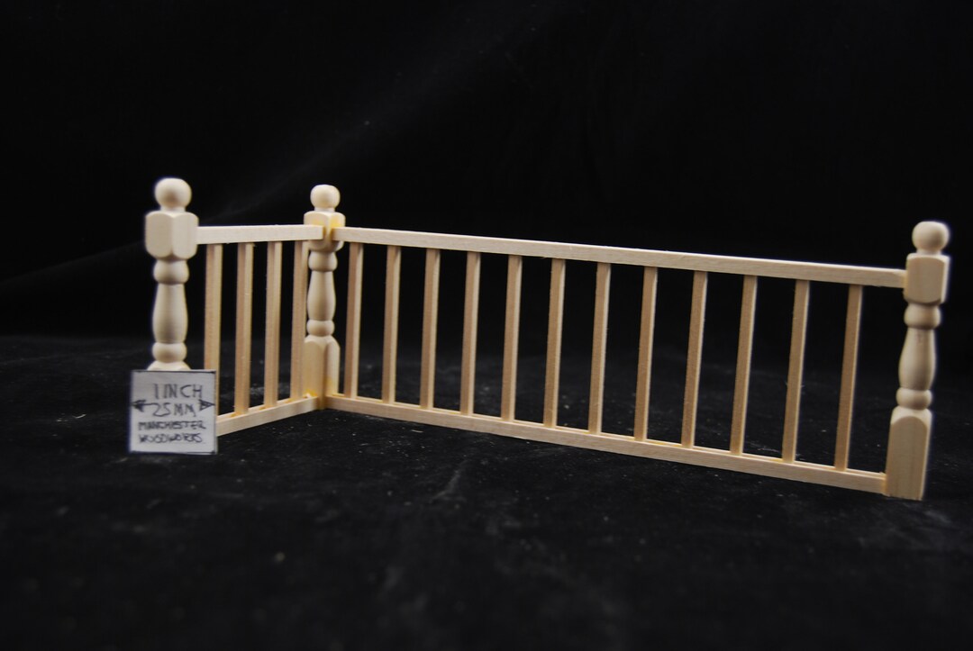 Assembled Railing for Left Side - 1/12 Scale Dollhouse Miniature RLAS ...