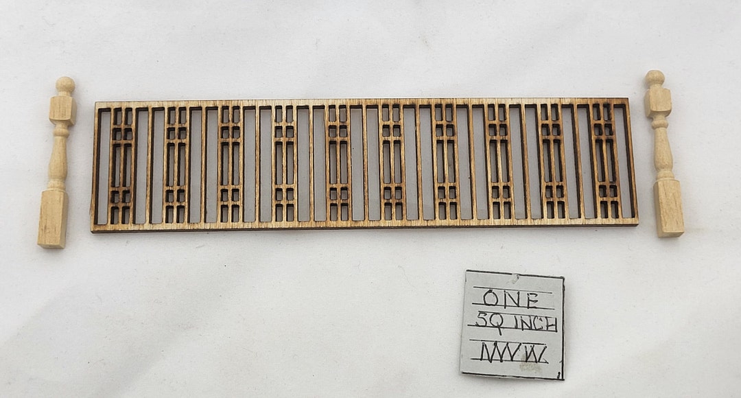 Half 1/24 Scale - Railing Kit C With 3 Posts - Dollhouse Miniature - Etsy