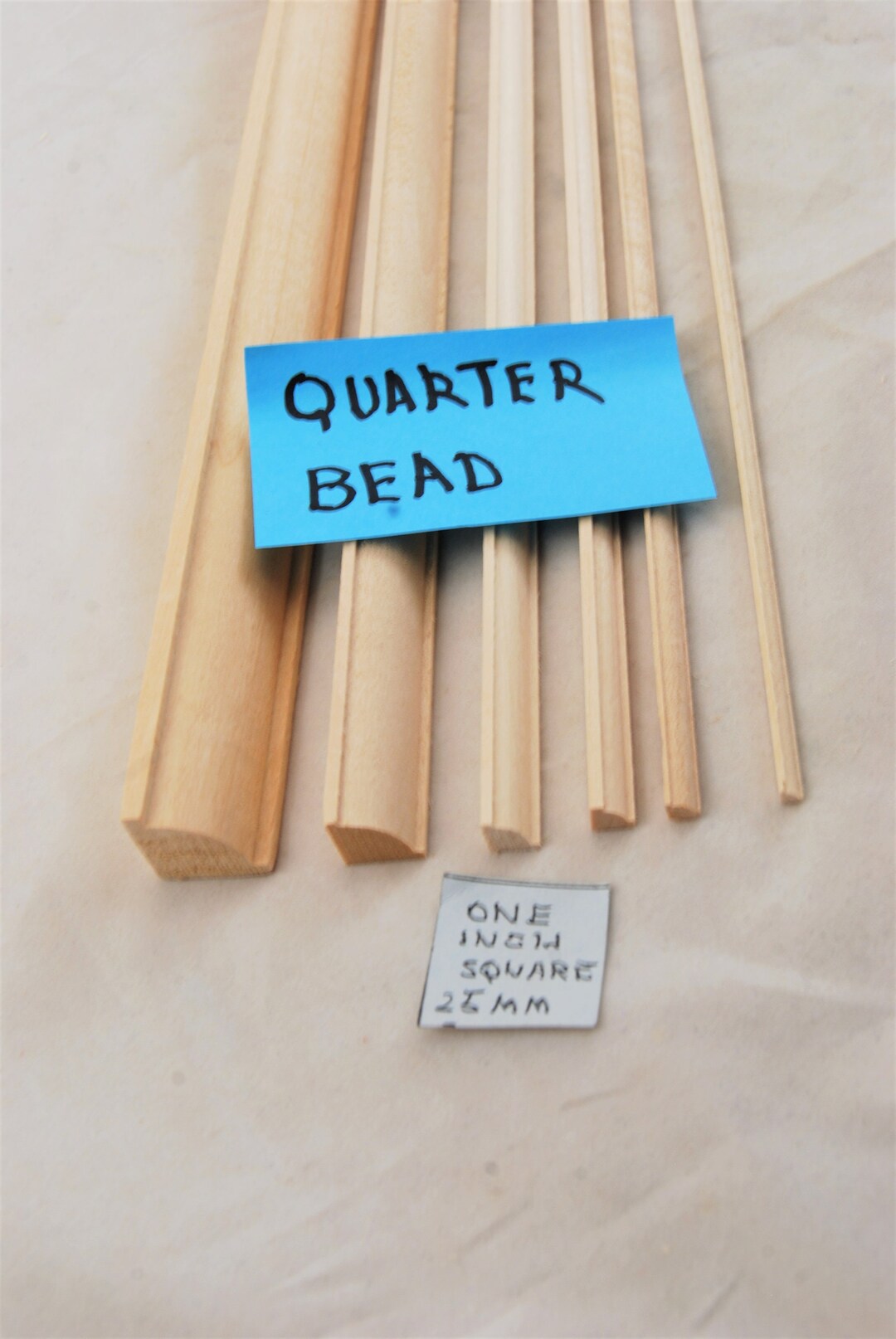 Quarter Bead 1/4" - Basswood - 22" Long - 3pcs/pk - Etsy