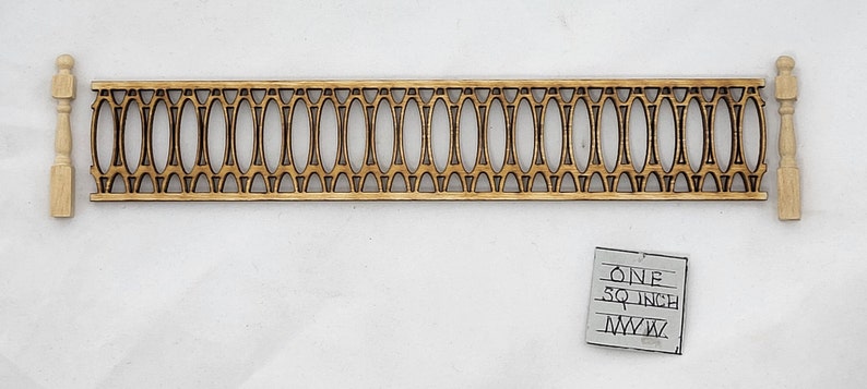 Half 1/24 Scale - Railing Kit A With 3 Posts - Dollhouse Miniature - Etsy