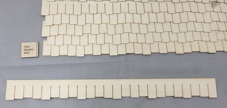 SHINGLE STRIPS Random Length 1/12 Scale Dollhouse Roofing Wood 12pc USA ...