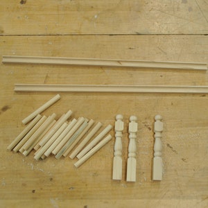 Railing Kit 2 - 1/12 Scale Dollhouse Miniature - Unfinished Basswood ...