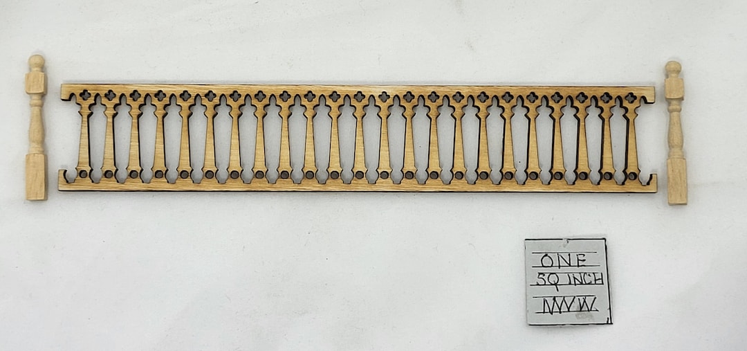 Half 1/24 Scale - Railing Kit B With 3 Posts - Dollhouse Miniature - Etsy