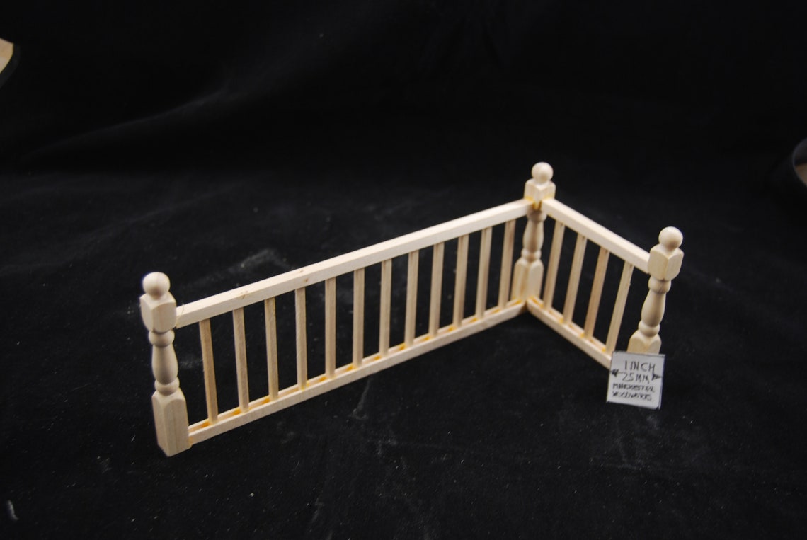 Assembled Railing for Right Side - 1/12 Scale Dollhouse Miniature RRAS ...